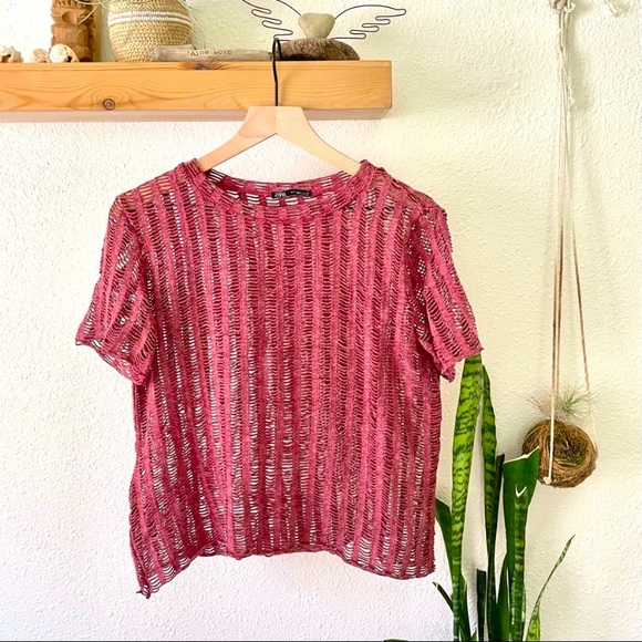 Zara | Tops | Zara Open Weave Top | Poshmark
